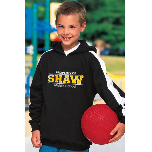 Shaw Middle School Youth Pullover Hooded Sweatshirt with Stripe | Shaw ...